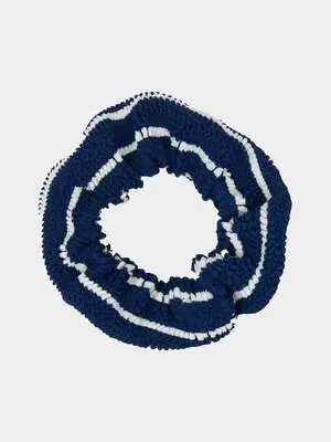 Hunza G Stripe Scrunchie - Navy/white Stripe