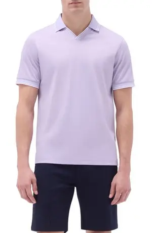 Bugatchi Tipped Johnny Collar Polo Lilac