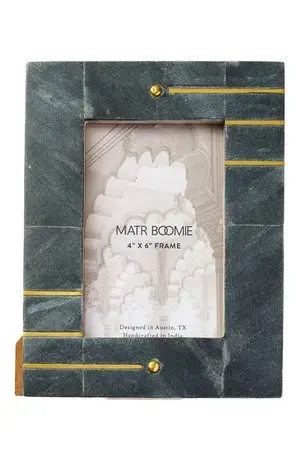MATR BOOMIE Sammita 4x6 Picture Framecarved Marble Brass Inlay - Black