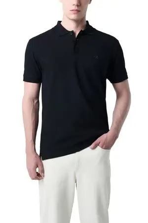 VELEZ Semi-fit Polo Shirt With Jacquard Detail - Black