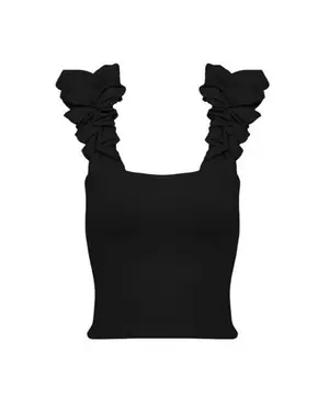 PORT DE BRAS Scrunchie Tank - Black