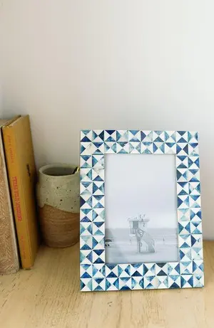 MATR BOOMIE Varuna Cobalt Picture Framefair Trade Carved Bone