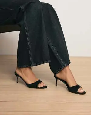 Veronica Beard Tia Suede Kitten Heel Sandal