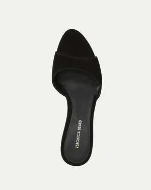 Veronica Beard Tia Suede Kitten Heel Sandal