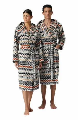 Missoni Bernard Bathrobe In Cotton Terry With Zigzag Pattern