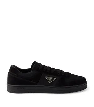 Prada Suede And Re-nylon Downtown Sneakers - Black