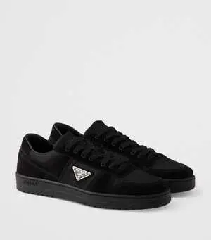 Prada Suede And Re-nylon Downtown Sneakers - Black