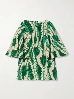 Ulla Johnson Ada Printed Silk Blouse - Green