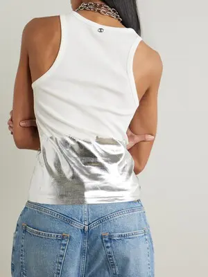 Rabanne Embellished Metallic Tank