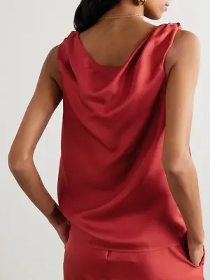 Loulou De Saison Remy Knotted Silk-twill Top