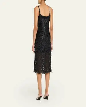 L'Agence Kazuko Lasercut Midi Dress