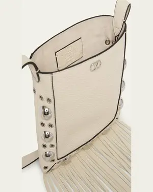 Valentino Garavani Nellcote Small Studded Leather Crossbody Bag - Light Ivory