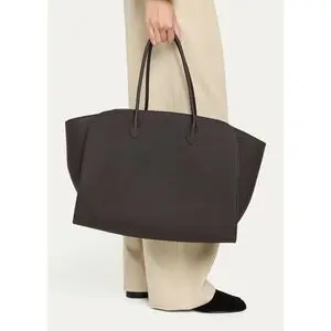 THE ROW Marlo 17 Tote Bag In Grain Leather - Walnut Shadow Ans