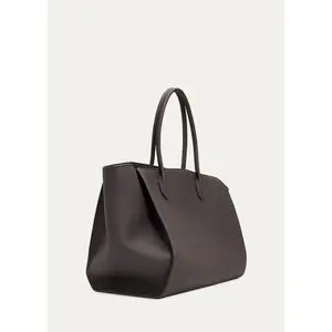 THE ROW Marlo 17 Tote Bag In Grain Leather - Walnut Shadow Ans