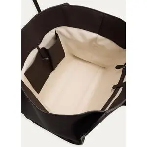 THE ROW Marlo 17 Tote Bag In Grain Leather - Walnut Shadow Ans