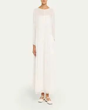 THE ROW Leather T-strap Ballerina Flats - White