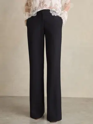 REISS Athena Flared Trousers - Navy