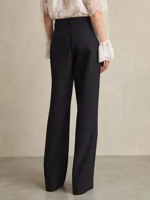 REISS Athena Flared Trousers - Navy