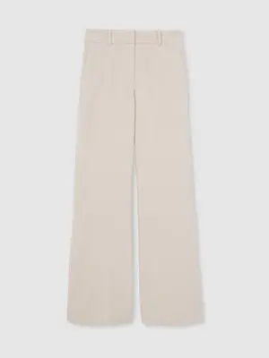 REISS Athena Flared Tailored Trousers - Neutral