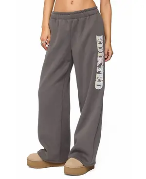 EDIKTED Wide Leg Sweatpants - Gray