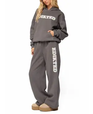 EDIKTED Wide Leg Sweatpants - Gray