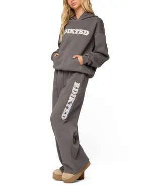 EDIKTED Wide Leg Sweatpants - Gray