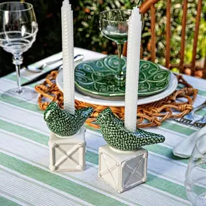 JULISKA Berry & Thread Bird Topiary Candlesticks, Set Of 2