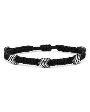 David Yurman Chevron Station Bracelet - Black/silver