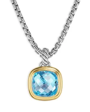 David Yurman Albion Pendant With Blue Topaz, 11mm - Silver
