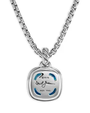 David Yurman Albion Pendant With Blue Topaz, 11mm - Silver