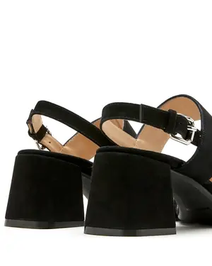 La Canadienne Flemming Suede Sandals - Black