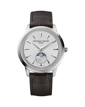 FREDERIQUE CONSTANT Moneta Moonphase Watch, 37mm - White/black