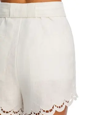 Farm Rio Richelieu Linen Belted Shorts