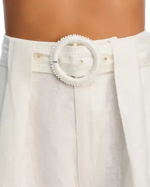 Farm Rio Richelieu Linen Belted Shorts