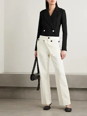 Proenza Schouler Marine Double-breasted Twill Jacket