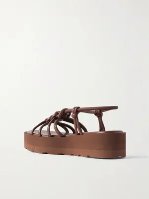 GIANVITO ROSSI Hebe 45 Knotted Leather Platform Sandals - Brown
