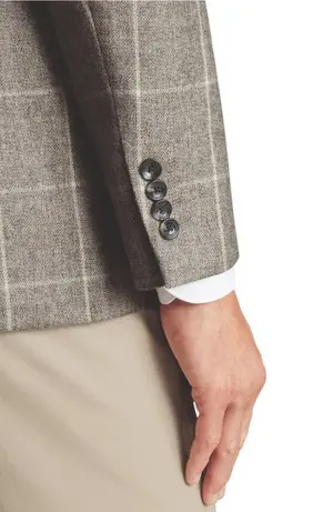 CHARLES TYRWHITT Wool Texture Twill Jacket - Limestone