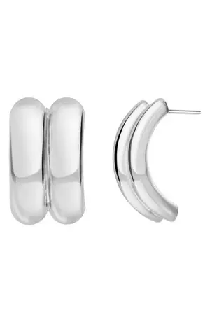 Bony Levy 14k Gold Double Line Stud Earrings - 14k White Gold