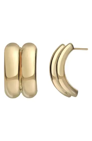 Bony Levy Bony Levy 14k Gold Double Line Stud Earrings 14k Yellow Gold