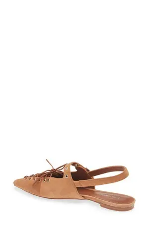 Jeffrey Campbell Geralt Pointed Toe Slingback Flats - Tan Suede