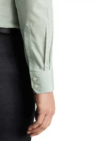 CHARLES TYRWHITT Non-iron Poplin Gingham Shirt - Green