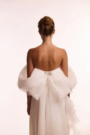 MILLA Off-shoulder Organza Blouse With Ruffles - White