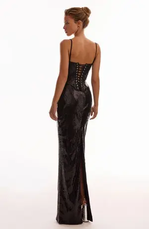MILLA Fitted High-waist Sequin Pencil Maxi Skirt