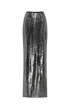 MILLA Fitted High-waist Sequin Pencil Maxi Skirt - Gray