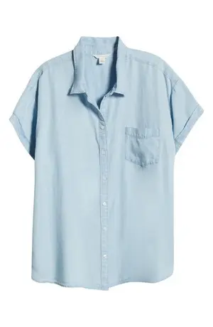 Caslon Cotton Chambray Camp Shirt