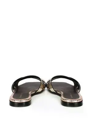 GIULIANO GALIANO Leather Slides - Gold