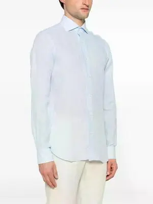 BARBA NAPOLI Linen Shirt - Blue