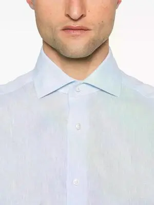BARBA NAPOLI Linen Shirt - Blue