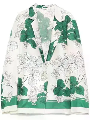 P.a.r.o.s.h Serenella Floral-print Blazer - Neutrals
