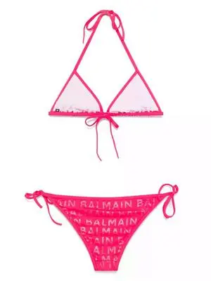 Balmain Logo-print Bikini - Pink